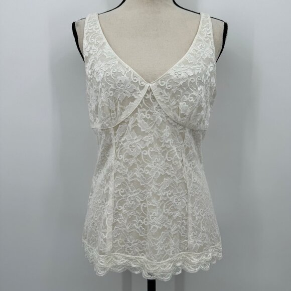 Express | Tops | Express White Floral Lace Cami Tank | Poshmark